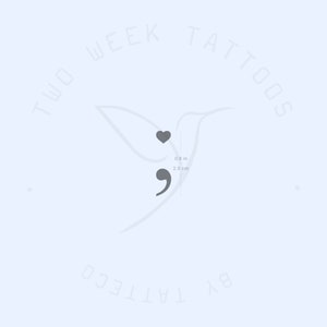 Love Semicolon Semi-permanent Tattoo (set of 2) - Etsy