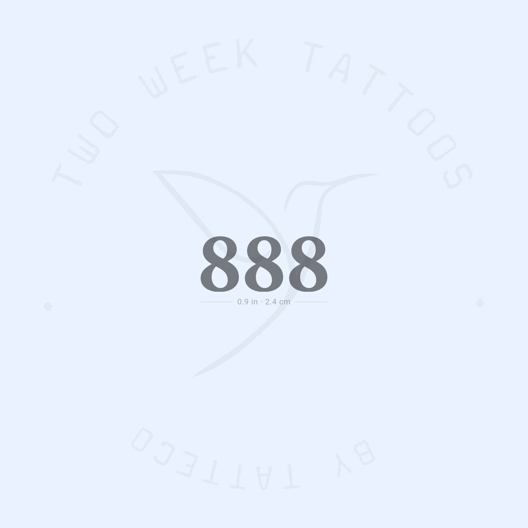 888 Semi-permanent Tattoo (set of 2) - Etsy