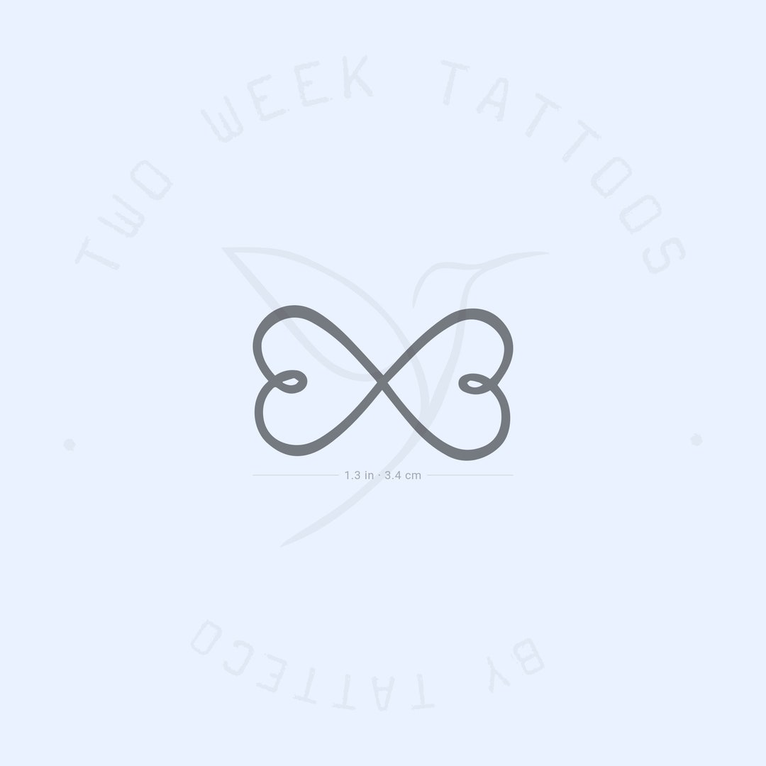 Double Infinity Heart Semi-permanent Tattoo set of 2 - Etsy