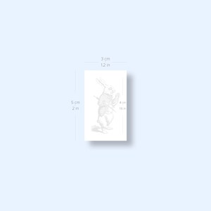 White Rabbit Semi-permanent 2-week Tattoo (set of 2) - Etsy