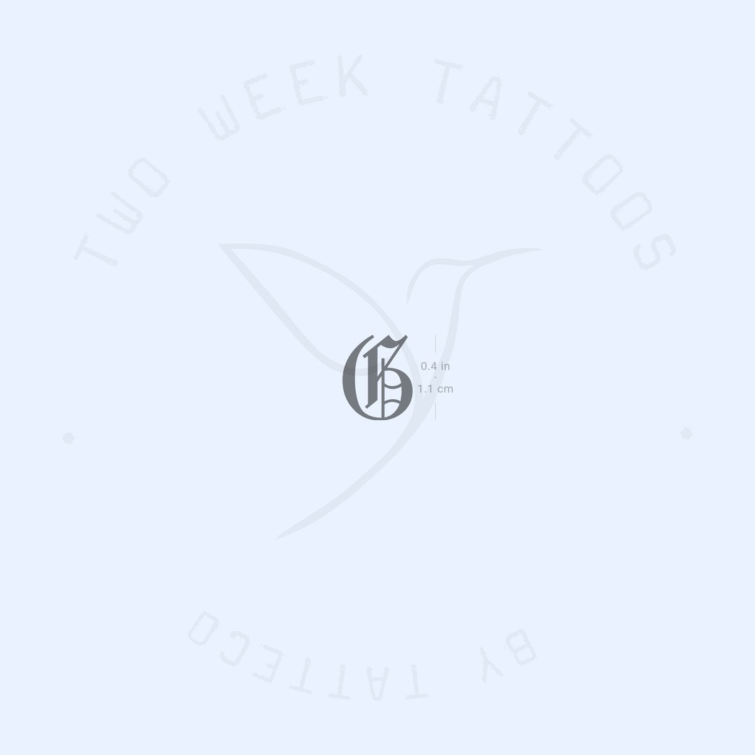 Gothic G Semi-permanent Tattoo set of 2 - Etsy