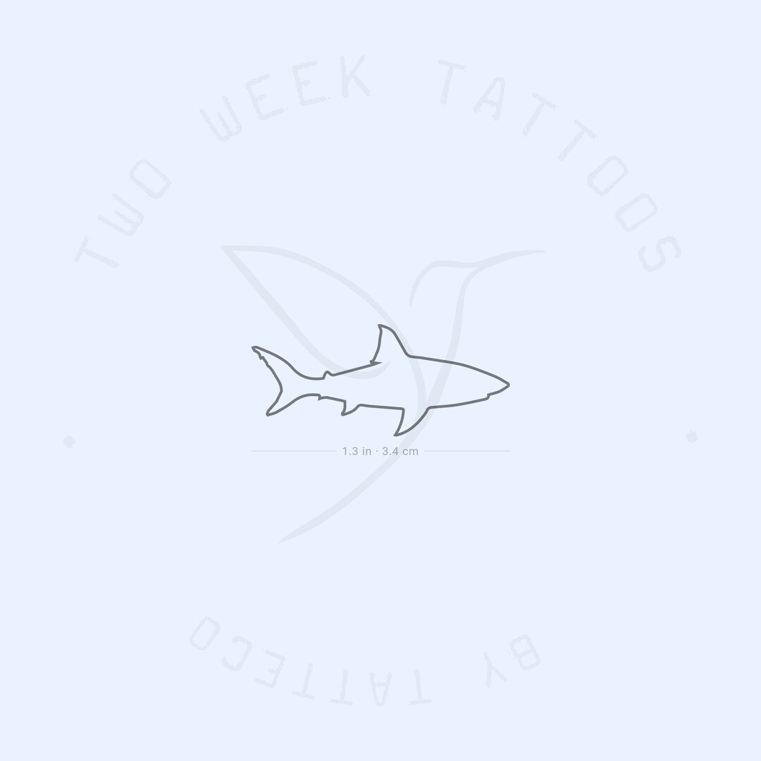 Shark Semi-permanent 2-week Tattoo set of 2 - Etsy