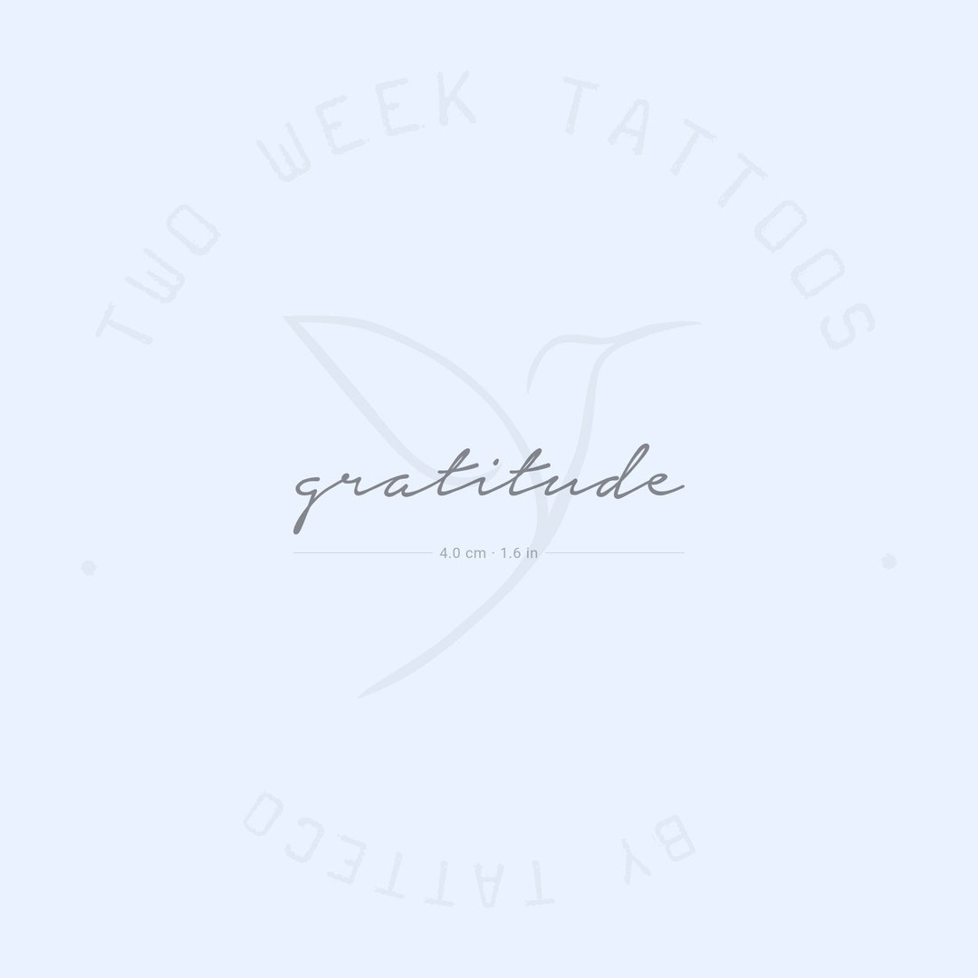 Gratitude Semi-permanent 2-week Tattoo (set of 2) - Etsy