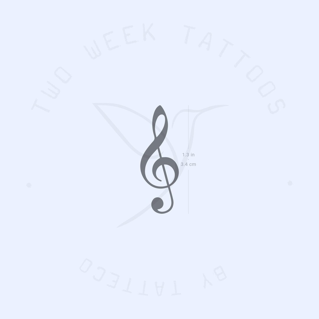 Treble Clef Semi-permanent Tattoo (set of 2) - Etsy