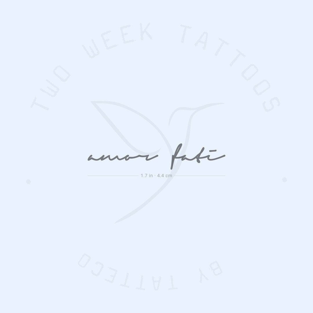 Amor Fati Handwritten Font Semi-permanent Tattoo set of 2 - Etsy