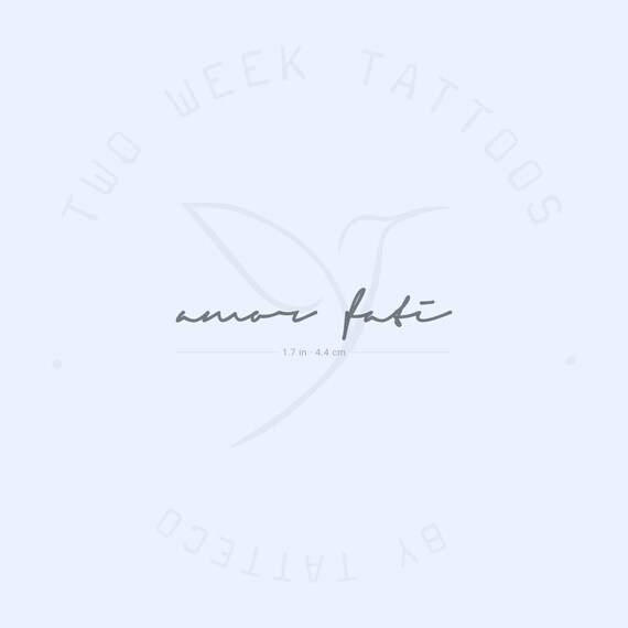 Amor Fati Handwritten Font Semi-permanent Tattoo set of 2 - Etsy