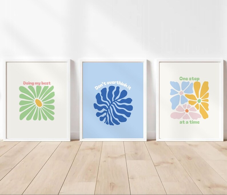 Three Positive Affirmation Print Wall Art Printable Art Digital ...