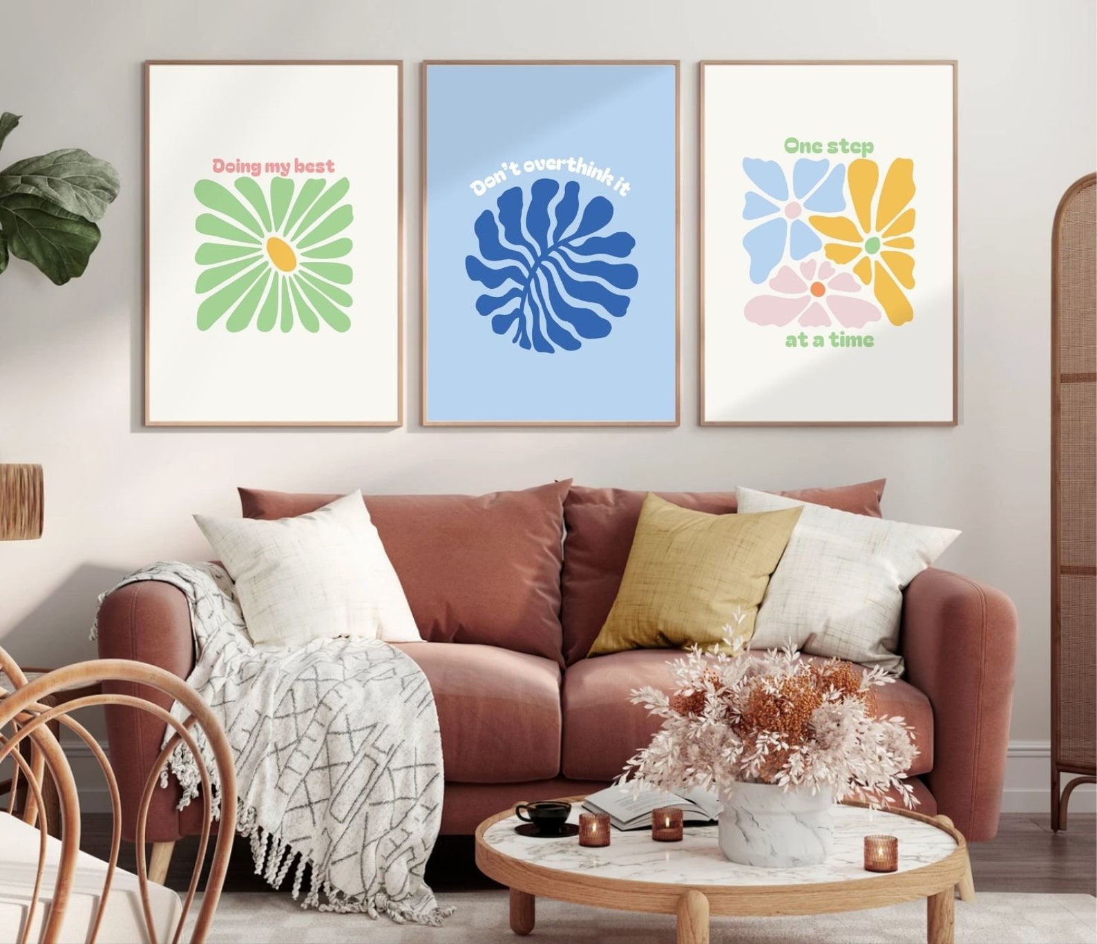 Three Positive Affirmation Print Wall Art Printable Art Digital ...