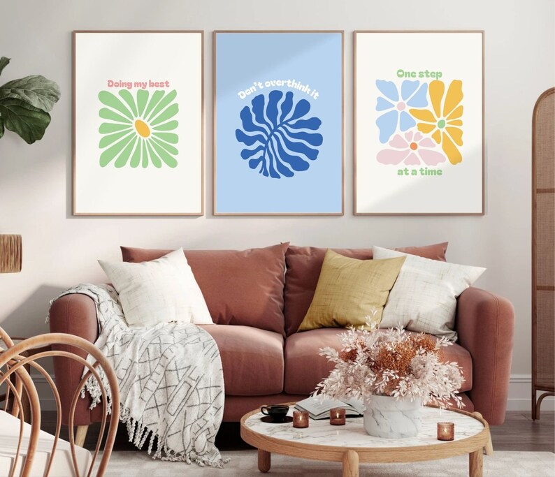 Three Positive Affirmation Print Wall Art Printable Art Digital ...