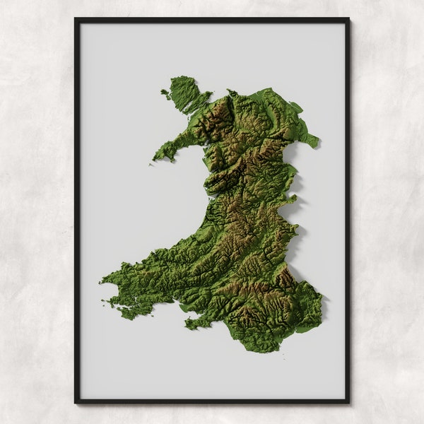 Wall Map of Wales - Etsy UK