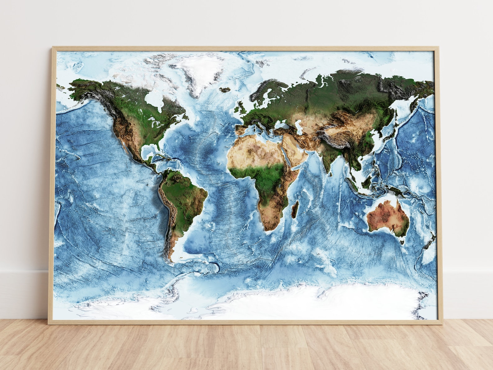 Earth - Topographic Relief Map Print - Etsy