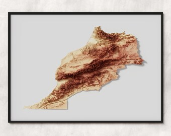 Earth Topographic Relief Map Print - Etsy
