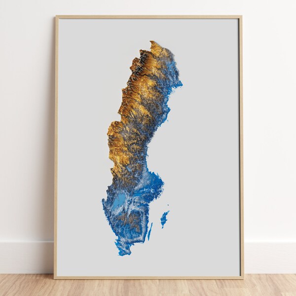 Map of Sweden - Etsy UK
