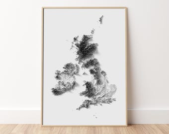 6 Layered Bathymetric British Isles 3D Wooden Topographic Map - UK ...