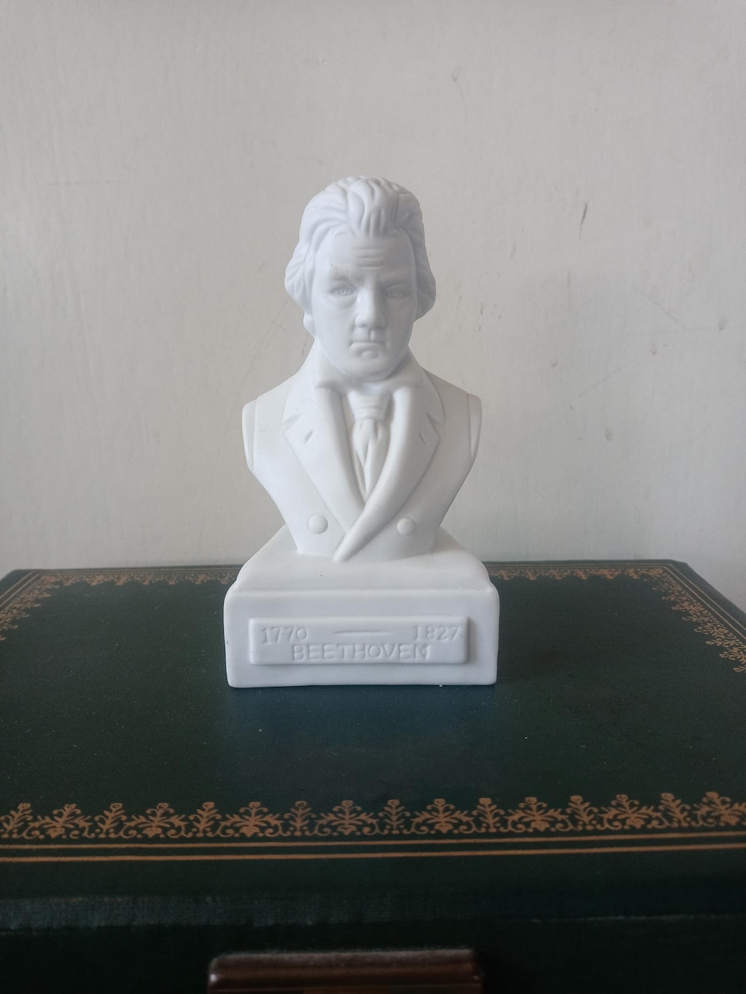 Vintage White Beethoven Bust Statue Chalkware Home Decor Willis Music ...