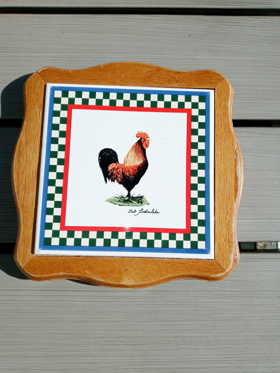 Vintage Bob Timberlake Farmhouse Wooden Ceramic Tile Rooster Wall ...