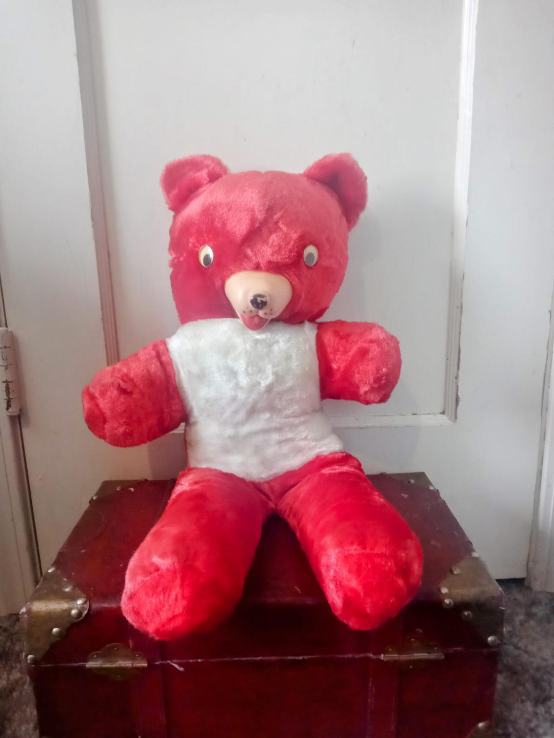 Vintage Midcentury 1950s Carnival Prize Googly Eyes Teddy Bear Rubber ...