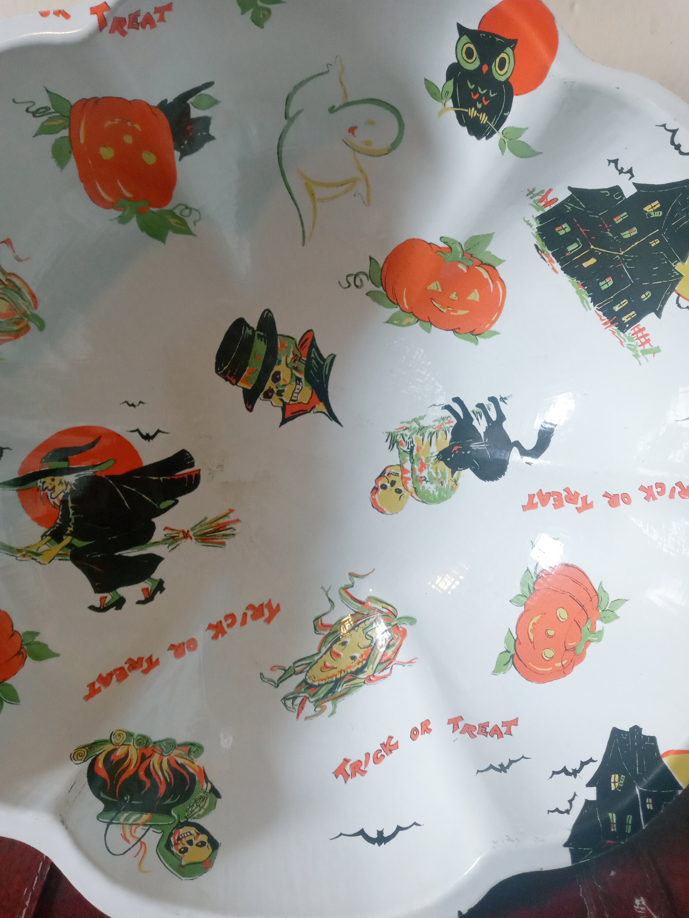 Vintage Midcentury Halloween Bowl Plastic Trick or Treat Witch - Etsy