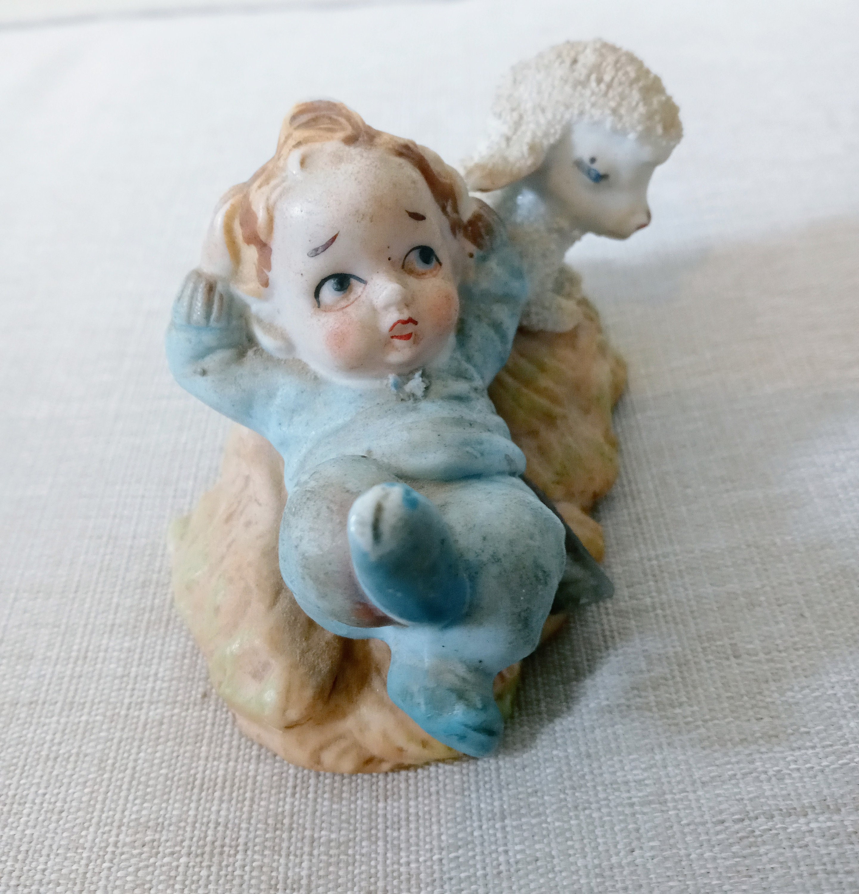Vintage Porcelain Little Boy Blue With Lamb Home Decor Knick Knack - Etsy