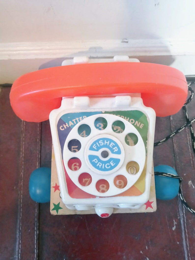 Vintage Mid Century 1961 Fisher Price Chatter Telephone Retro Toy 747 ...