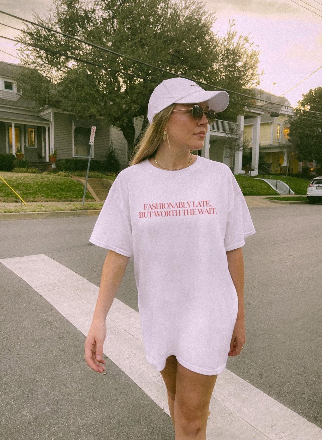 Fashionably Late but Worth the Wait Oversized Minimalist Unisex Tshirt ...