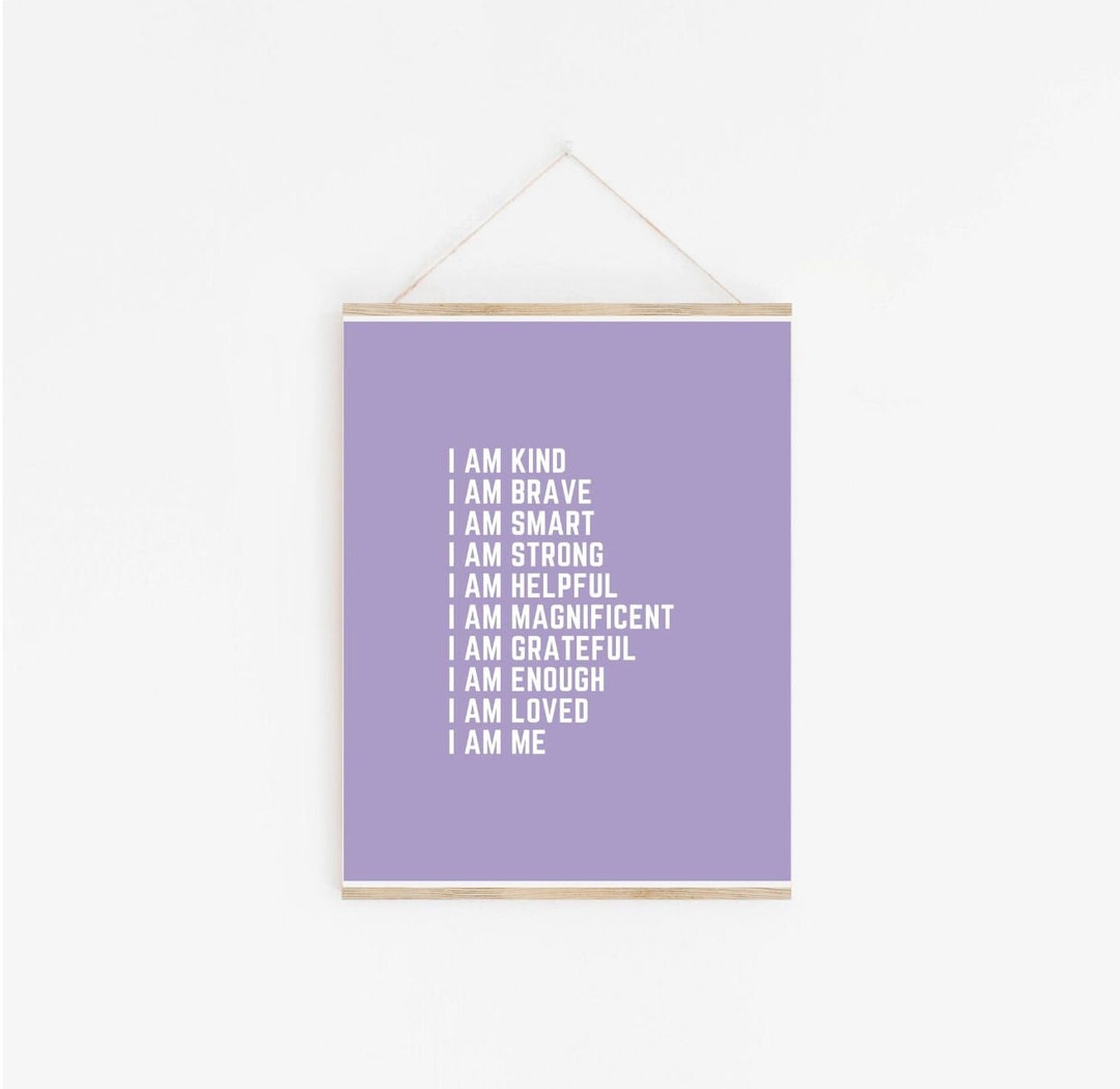 I AM Affirmations for Kids Purple Kids Print Affirmations Print ...