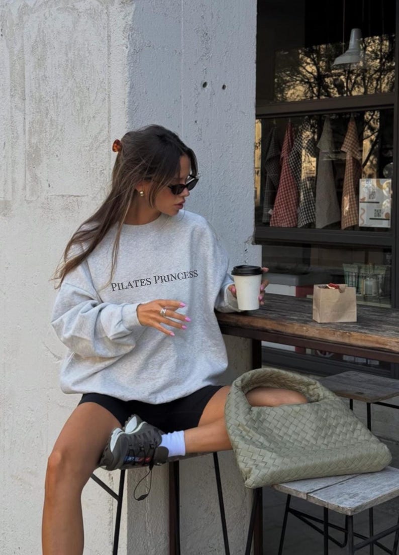 Pilates Princess Sweatshirt - Cute Pilates Crewneck, Funny Workout ...