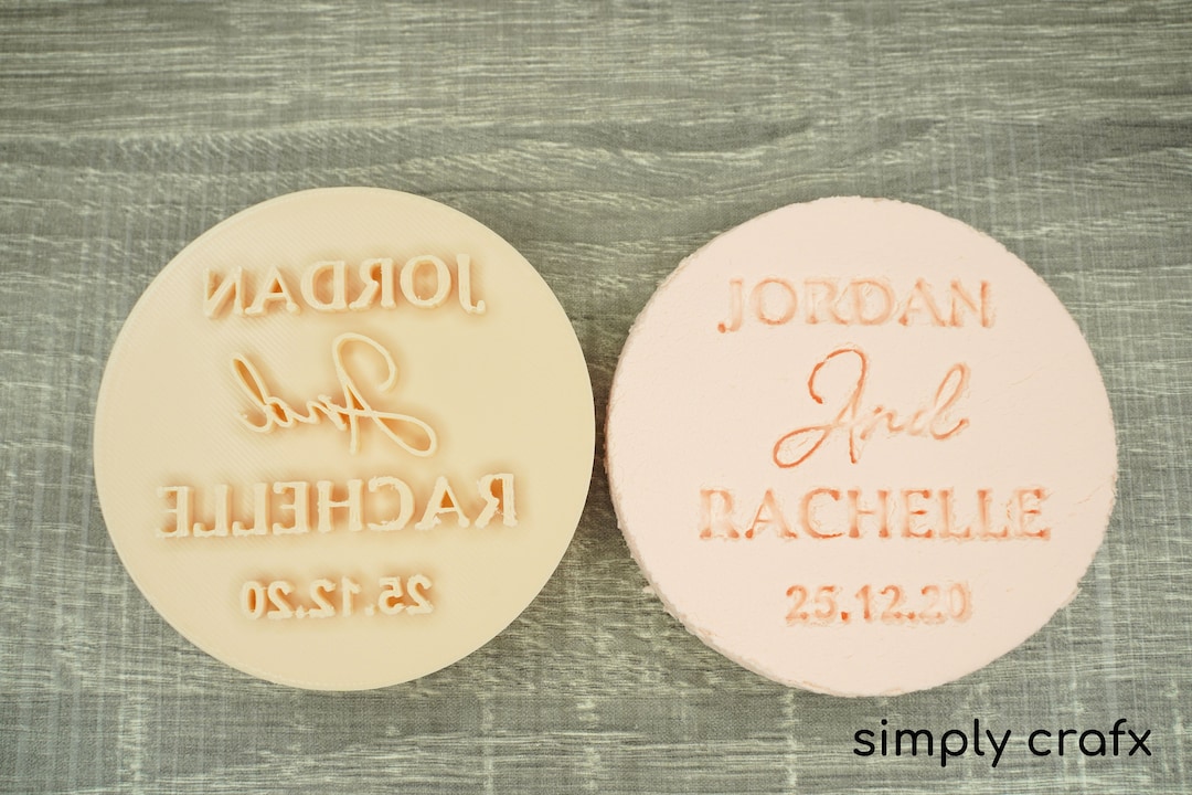 Custom Names and Date Wedding Cookie Cutter #1 | Fondant Cutter Stamp ...