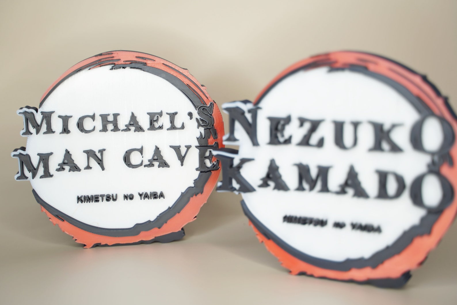 Custom Demon Slayer Style Logo, Personalised Name Plate, Desk Sign ...