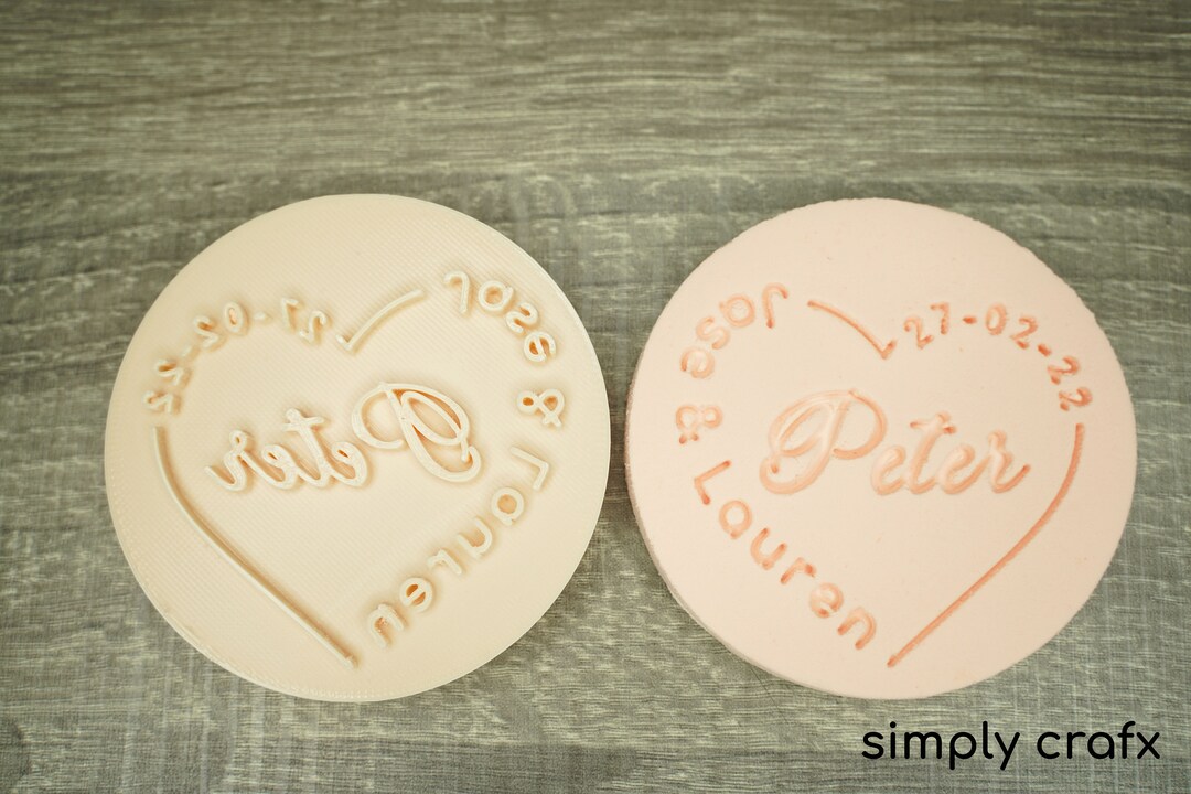 Custom Names and Date Wedding Cookie Cutter #3 | Fondant Cutter Stamp ...