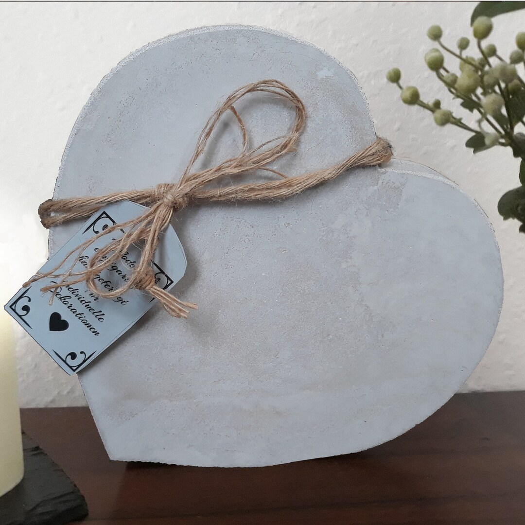 Concrete Heart Made of Gray Concrete Gift Idea Garden Decoration 1818 ...