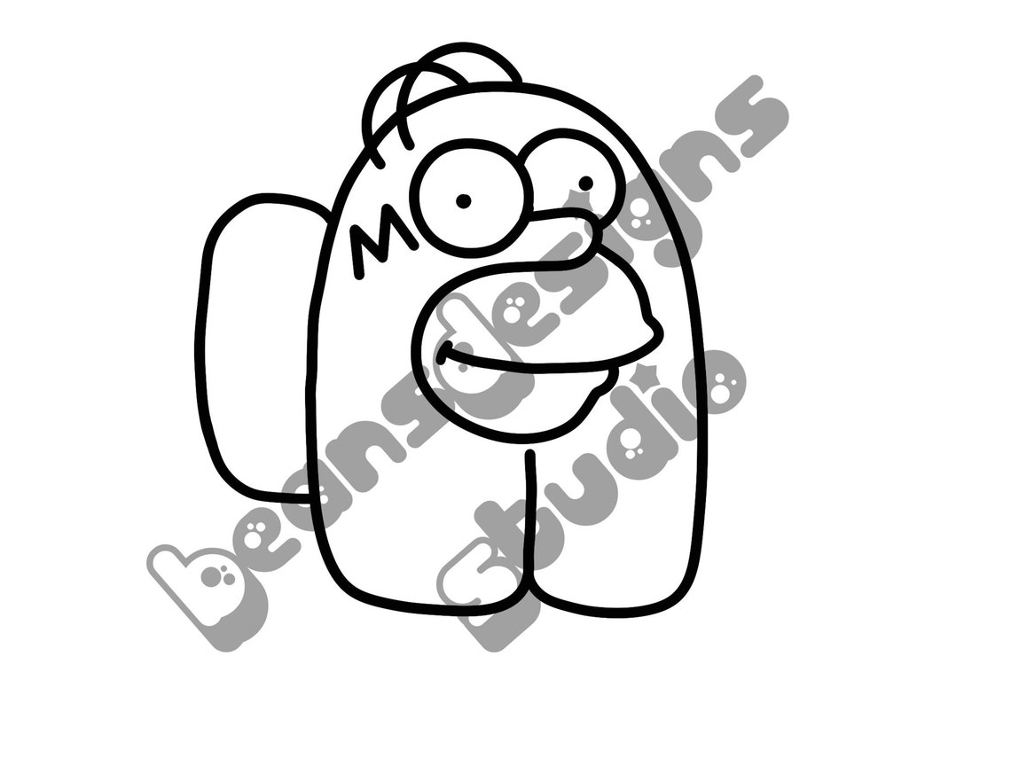 The Simpsons and Among Us Inspired PNGSVG - Etsy