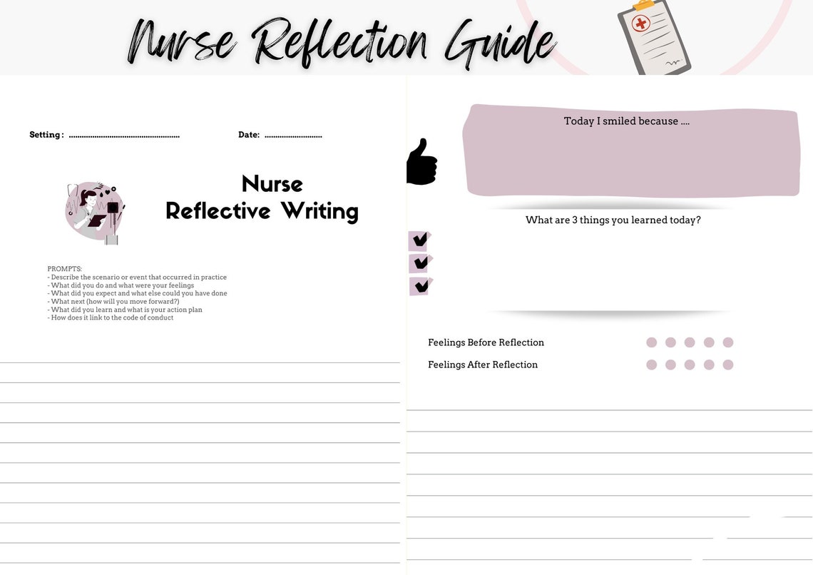 Nurse Reflection TEMPLATE | for Student & Qualified Nurses | Clinical ...