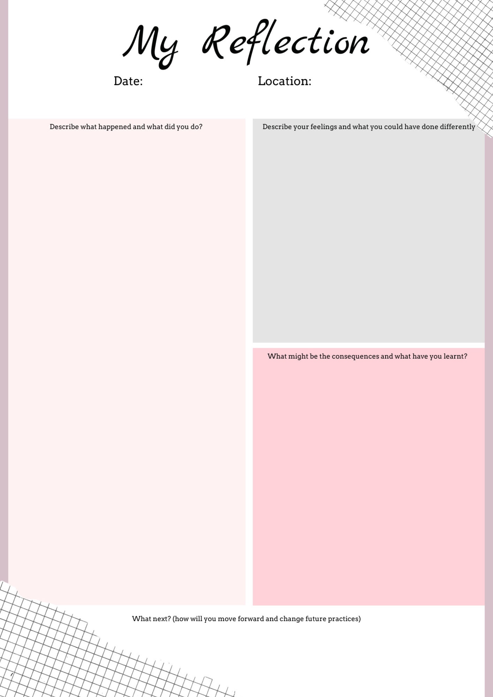 REFLECTION TEMPLATE for Student & Qualified Nurses - Revalidation GUIDE ...