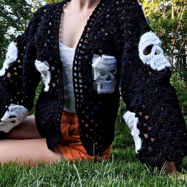 Skeleton Crochet Cardigan - Etsy
