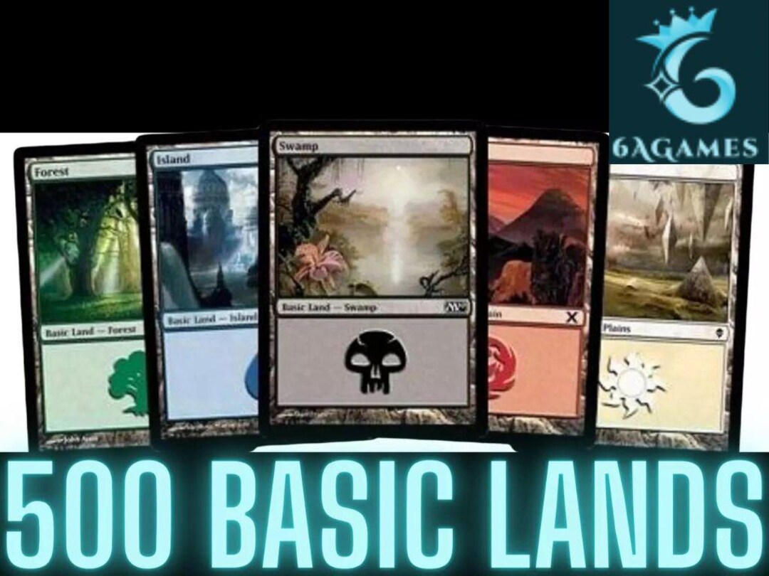 500 Basic Lands Magic the Gathering Lands From Mixed Sets 100 of Each ...