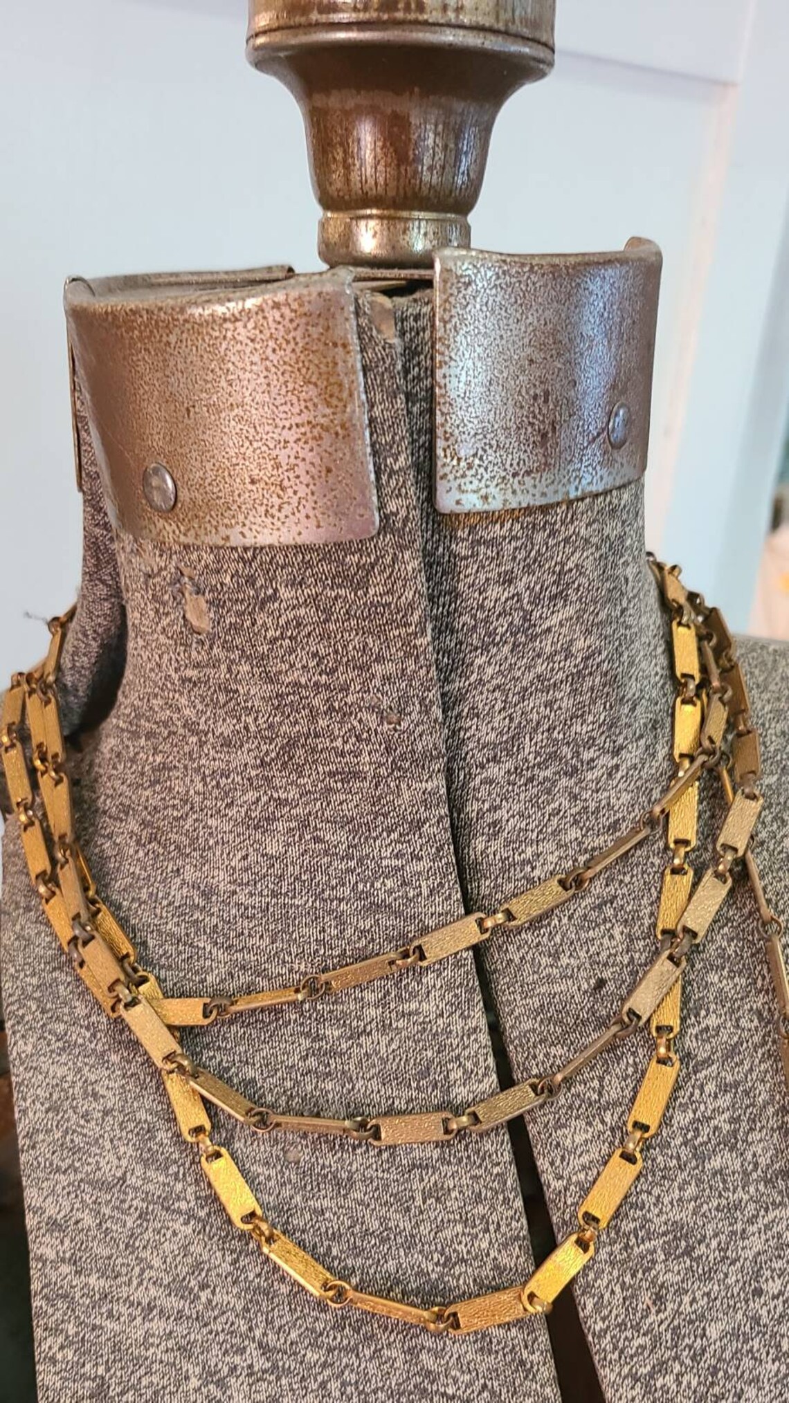 Vintage Brass Flat Bar Chain Textured Bar Chain Aged Brass - Etsy