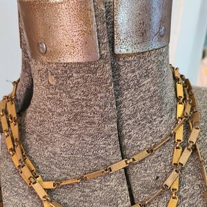 Vintage Brass Flat Bar Chain ~ Textured Bar Chain ~ Gold Plated Chain ...