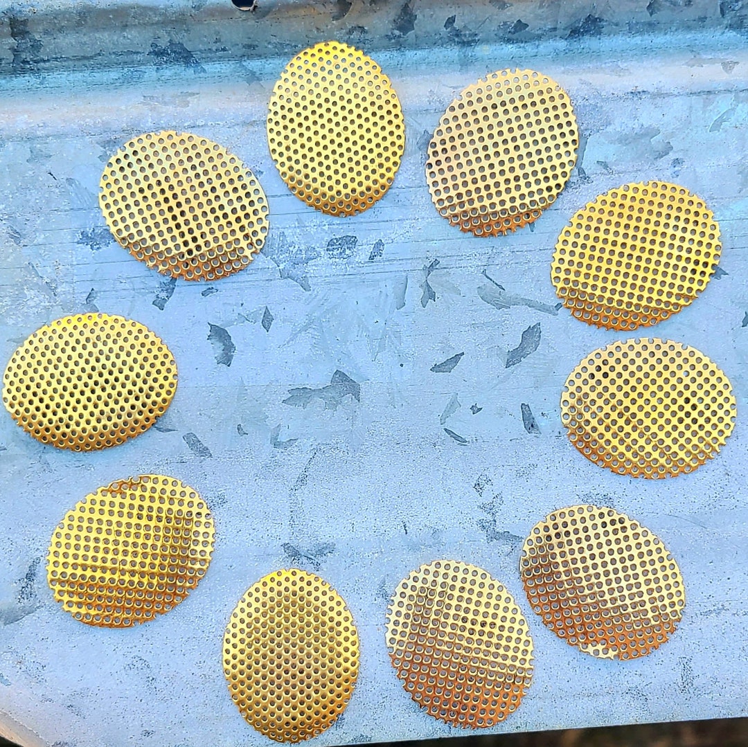 Perforated Oval Disc, Bead Disc, Gold Plated Disc or Brass With ...