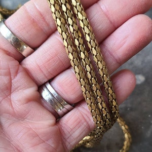 Vintage Brass Snake Chain Mirror Snake Chain Mesh Linked Snake Chain ...