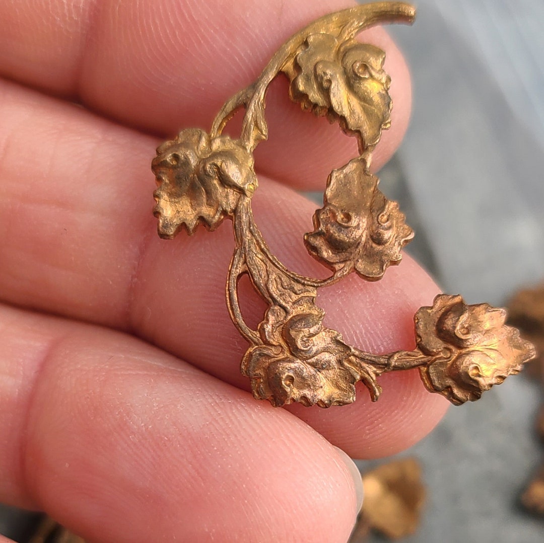 Miriam Haskell Vine Stamping With Leaves ~ 3 Finishes ~ Silver, OX ...