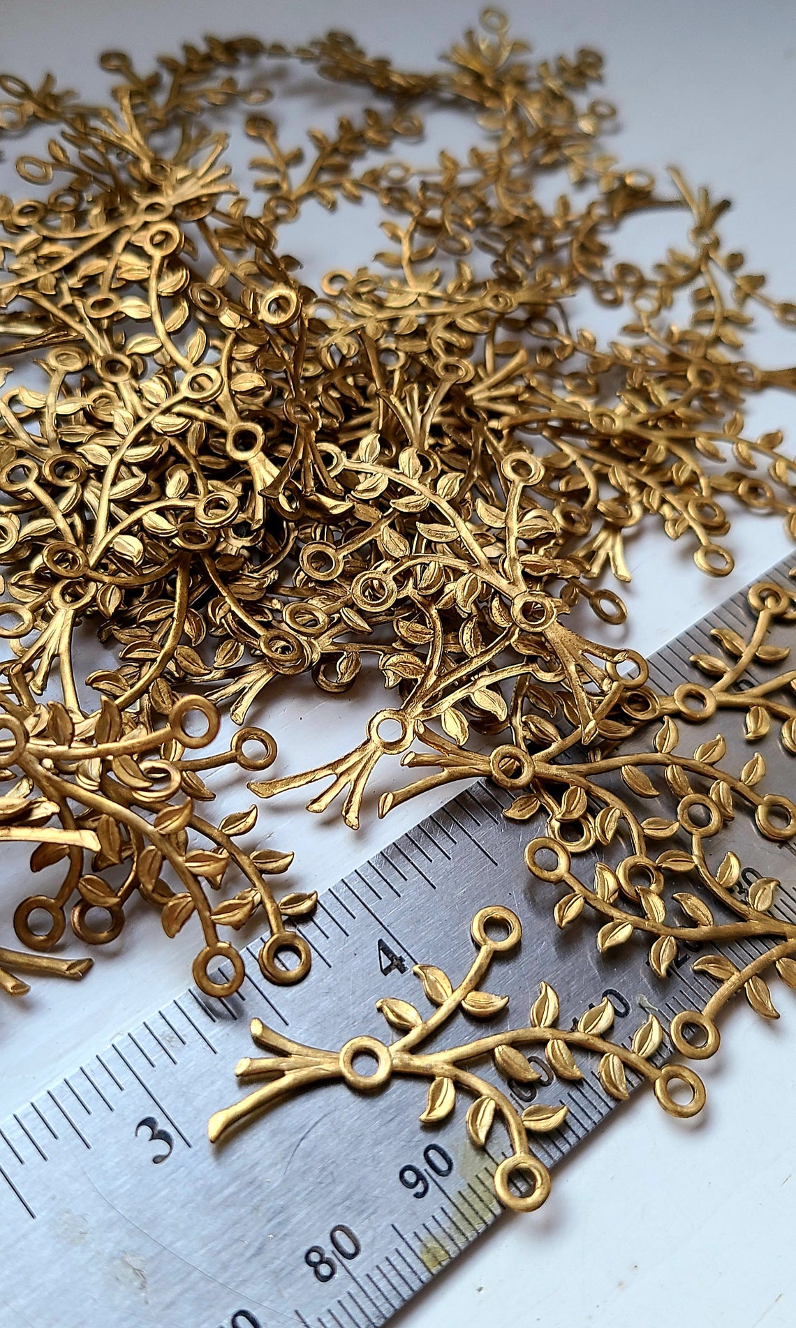 3 Branch With Leaves Rivet Finding for Flowers or Rhinestones - Etsy