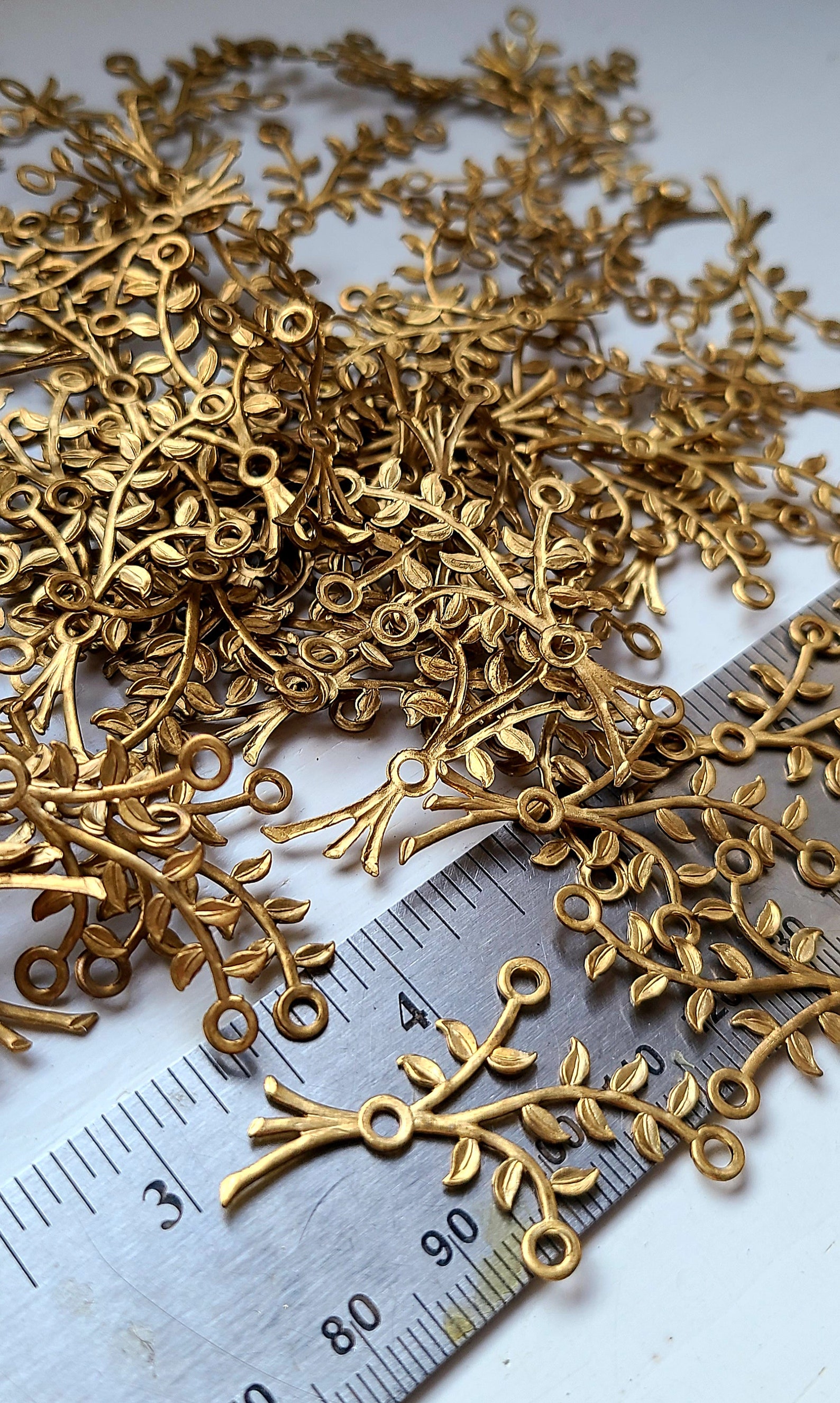 3 Branch With Leaves Rivet Finding for Flowers or Rhinestones - Etsy