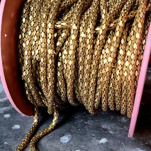 Vintage Brass Snake Chain Mirror Snake Chain Mesh Linked Snake Chain ...