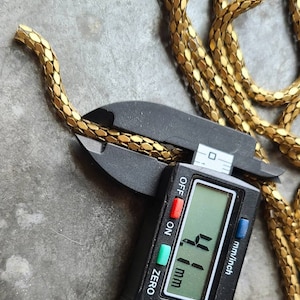 Vintage Brass Snake Chain Mirror Snake Chain Mesh Linked Snake Chain ...