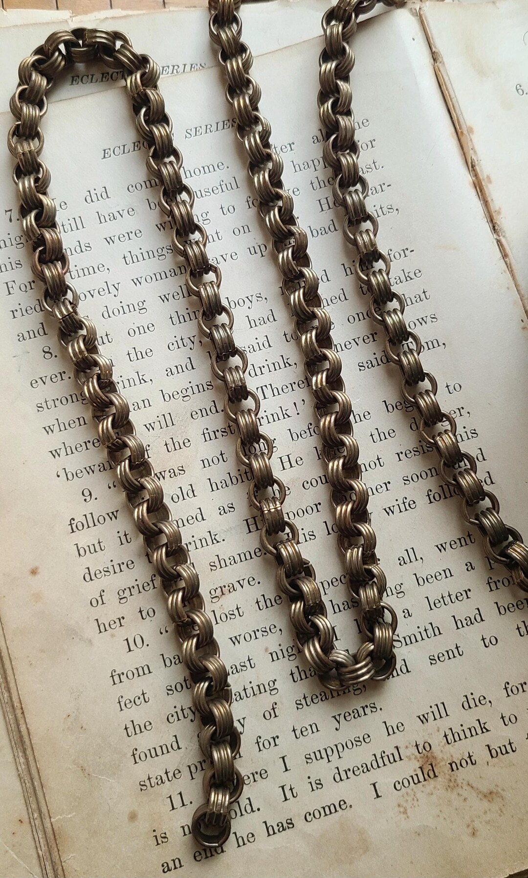Vintage Brass Rolo Chain ~ Open Link, Grooved Rolo Brass Chain ~ Solid ...
