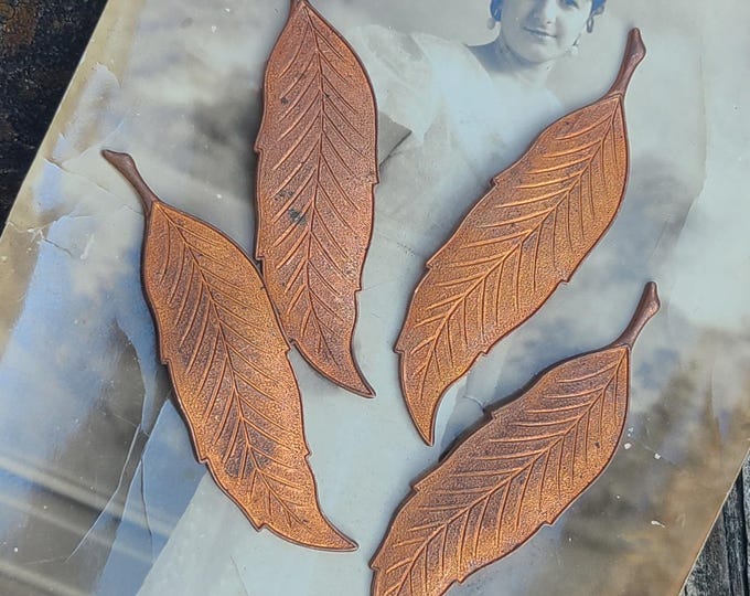 Vintage Copper Leaf Stamping, Heavy Copper Stamping, French Style Heavy ...