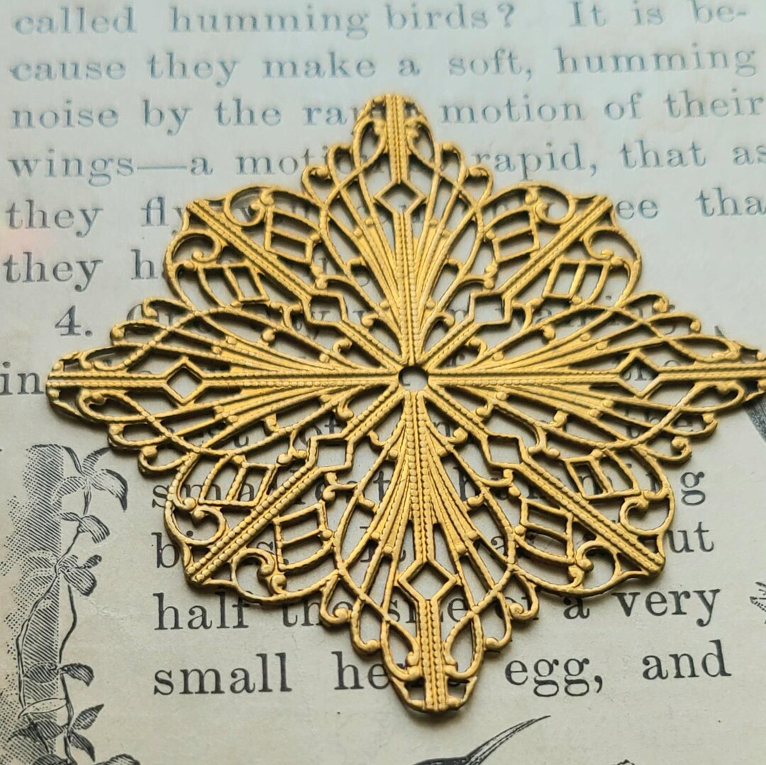 Miriam Haskell Fancy Filigree ~ Square Filigree Stamping ~ Brass Cross ...