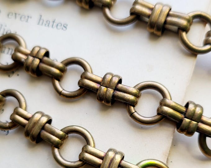 Substantial VINTAGE Brass Chain - 1 Foot Heavy, Beautiful Solid Brass ...