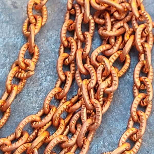 Copper Textured Chain - Etsy
